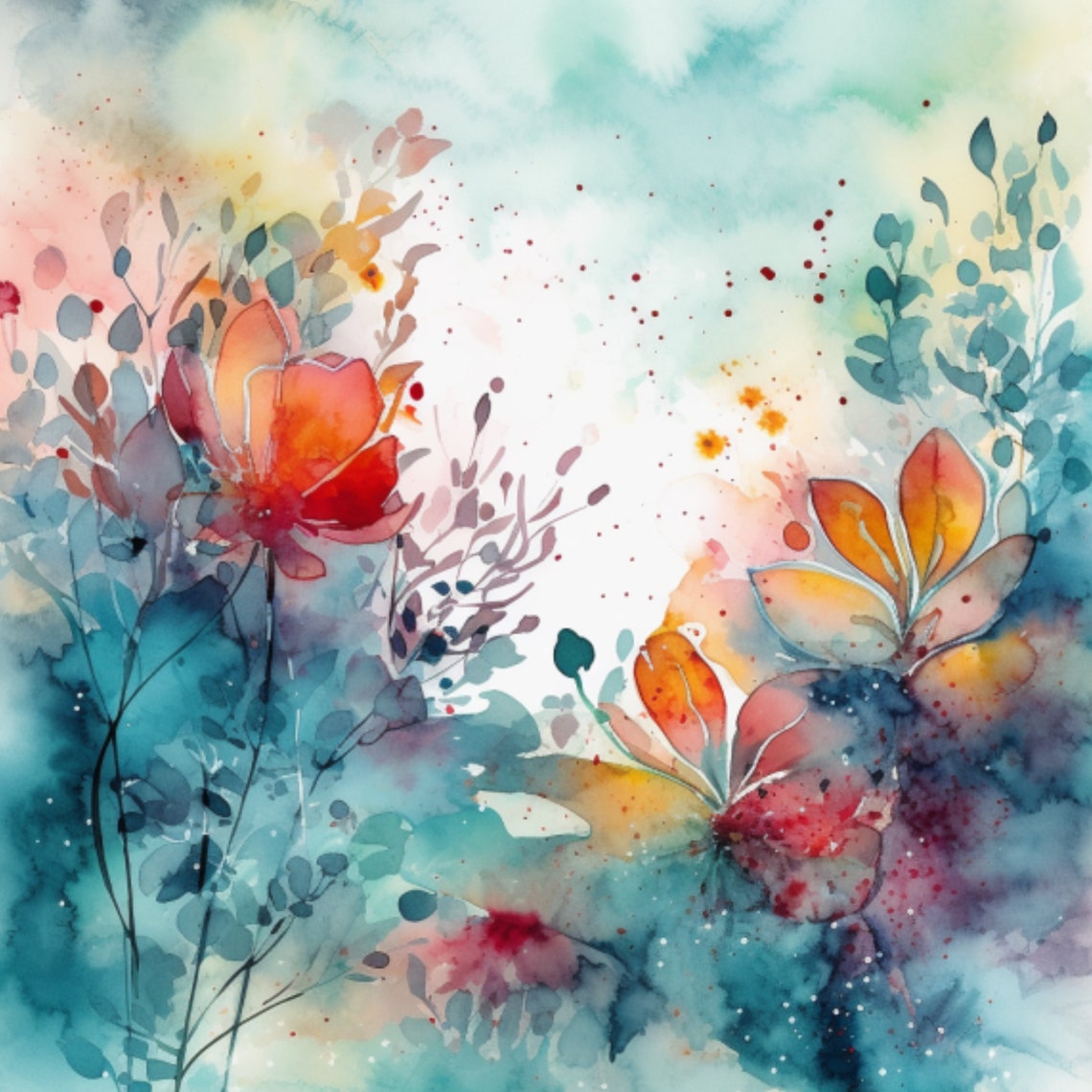 39 Watercolor Clipart Elements watercolor Splashes Clipart Commercial ...