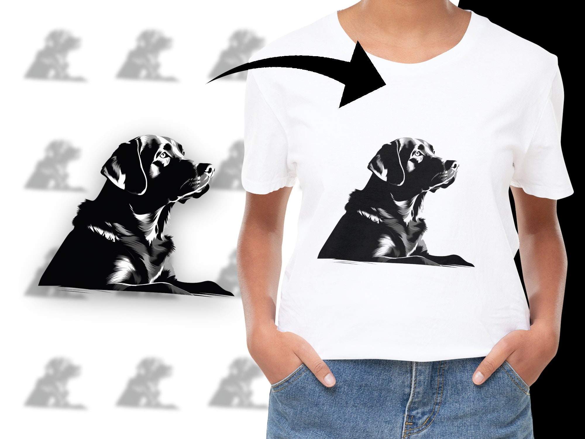 Labrador Retriever Dog SVG Silhouette for Commercial Use Digital File ...