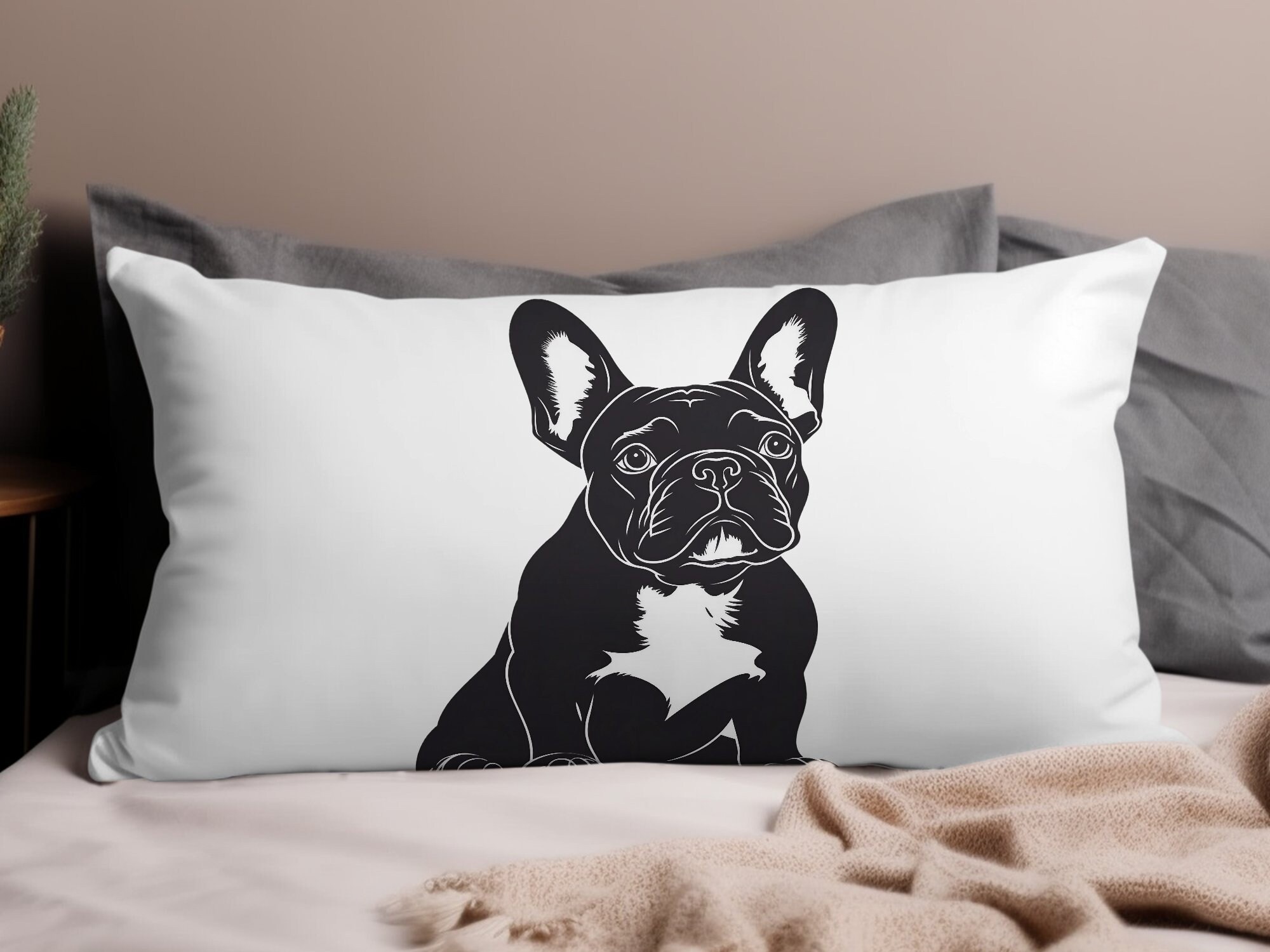 French Bulldog Dog SVG Silhouette for Commercial Use Digital Paper ...