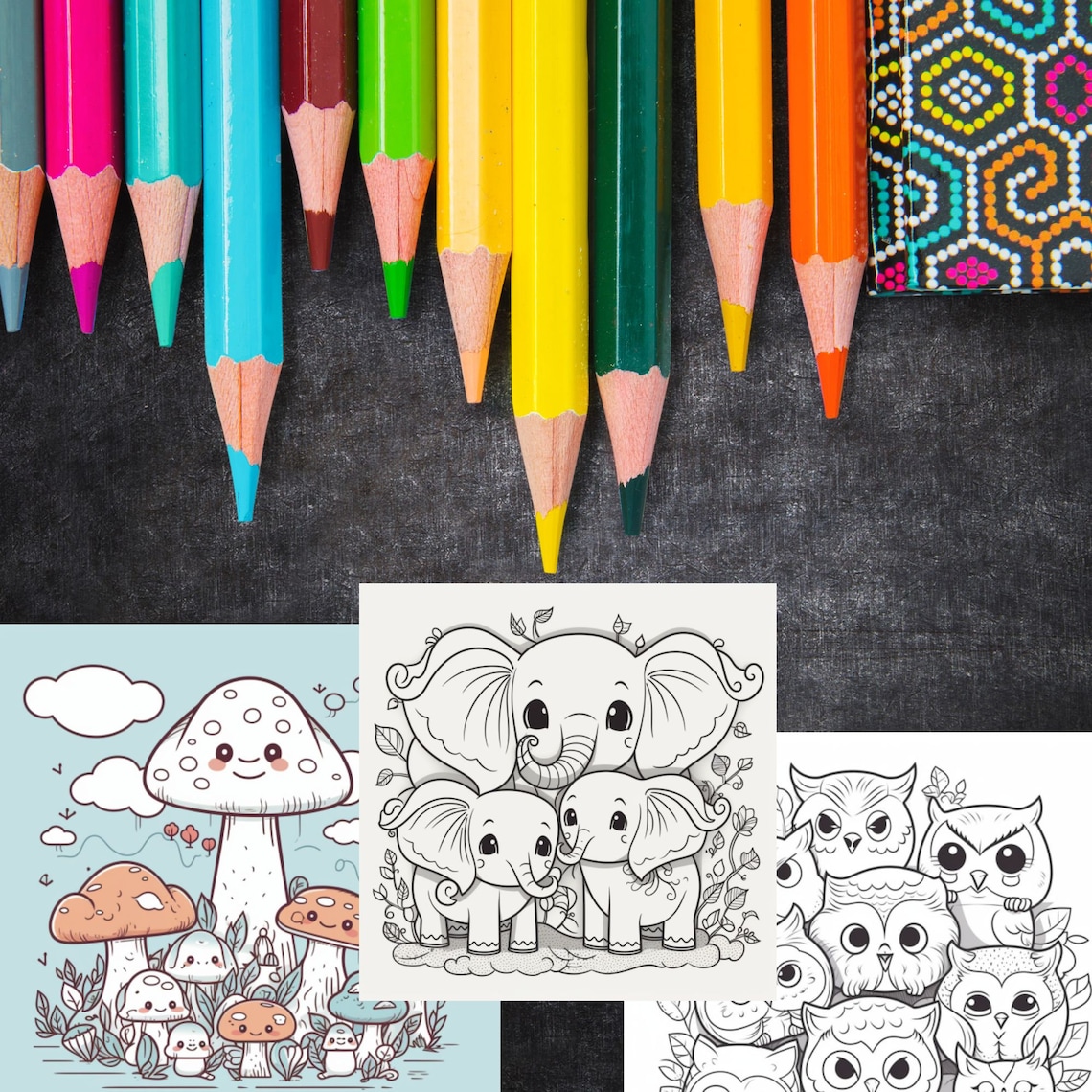 Kawaii Coloring Pages 100 Pages Cute Coloring Pages for Kids and Adults ...