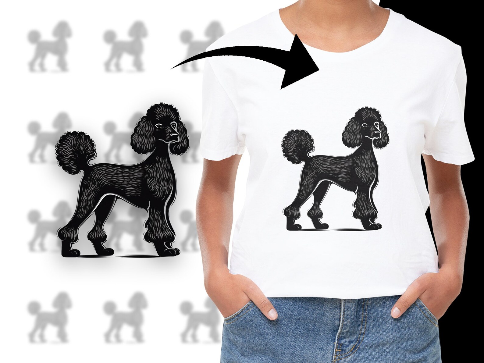 Poodle Dog SVG Silhouette for Commercial Use Digital Paper, Dog ...