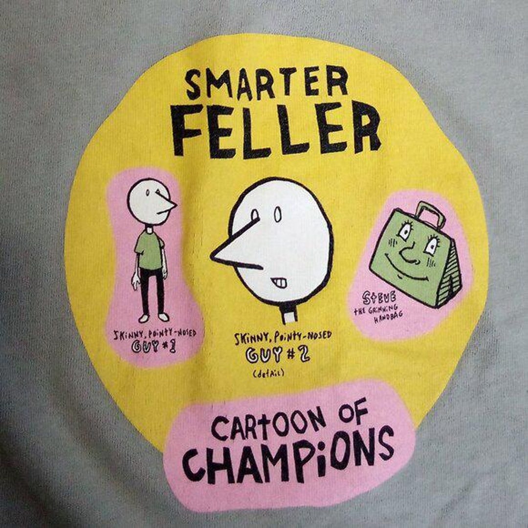 Vintage Smarter Feller Cartoon of Champions Dave Eggers T-shirt - Etsy