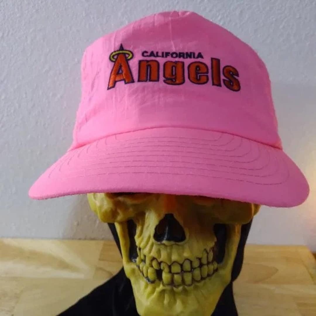 RARE Vintage American Needle California Angels Snap Back Hat Nylon Neon ...