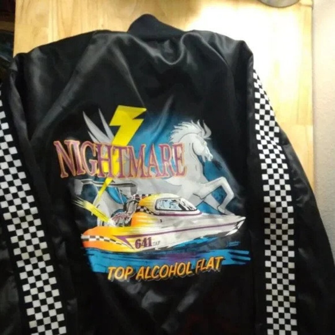 Vintage NHRA Boat Drag Racing Nightmare Johnny Heidemann Satin Jacket ...