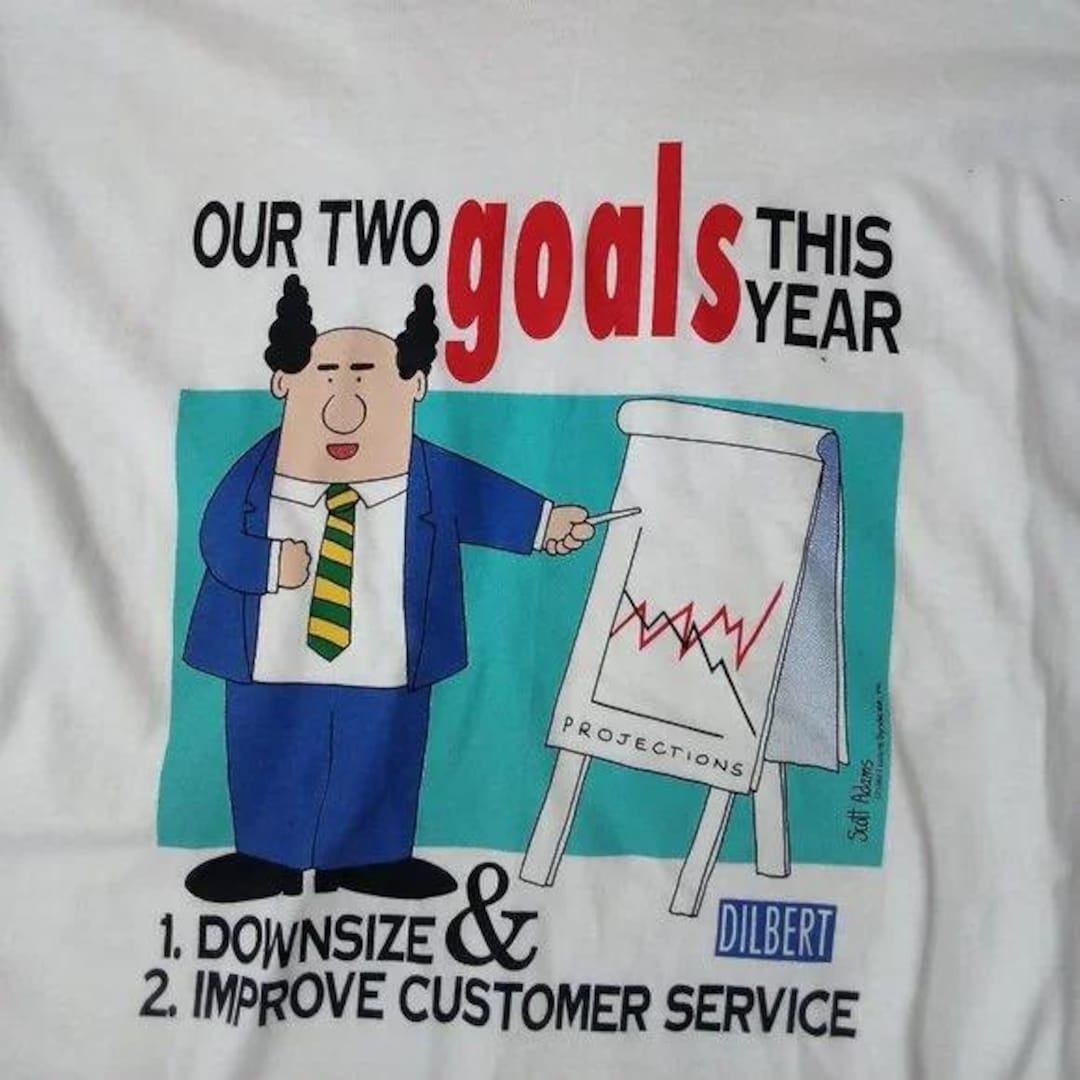 Deadstock Vintage Dilbert Two Goals This Year T-shirt - Etsy