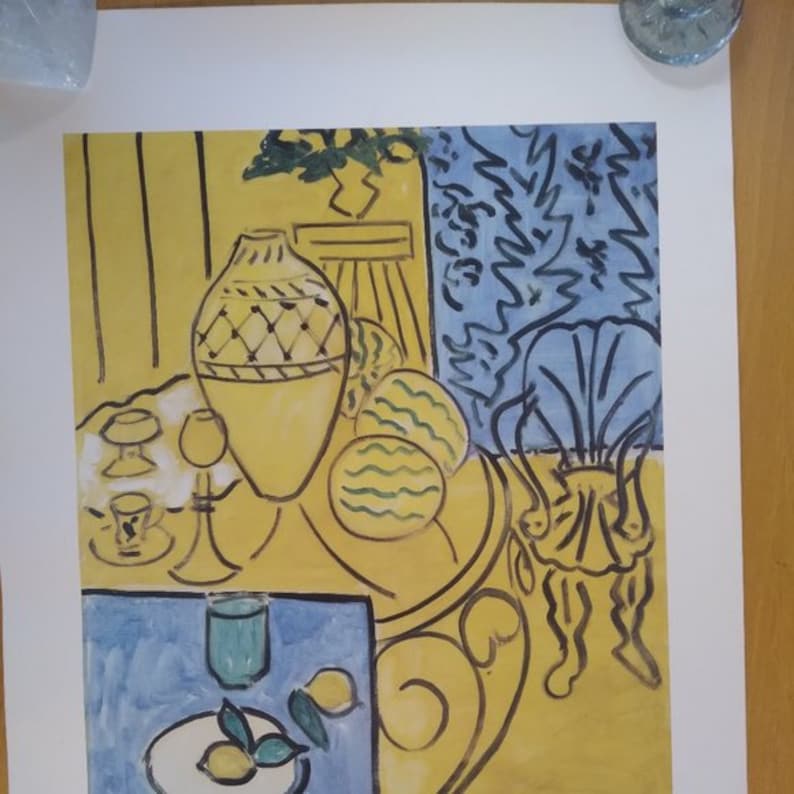 Vintage Henri Matisse Yellow and Blue Interior 1946 Print Lithograph - Etsy