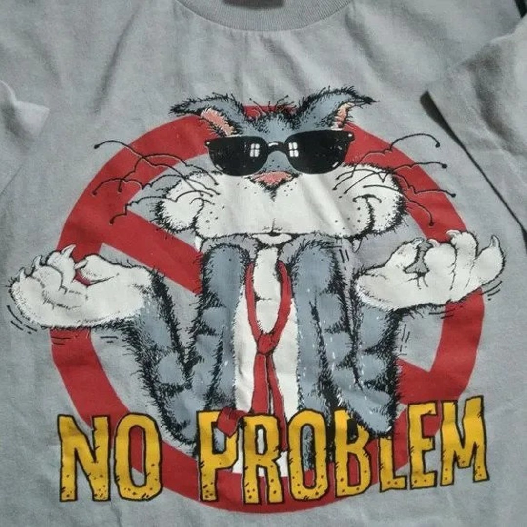 Vintage 80s No Problem Cool Cat Illustration Air Waves T-shirt - Etsy