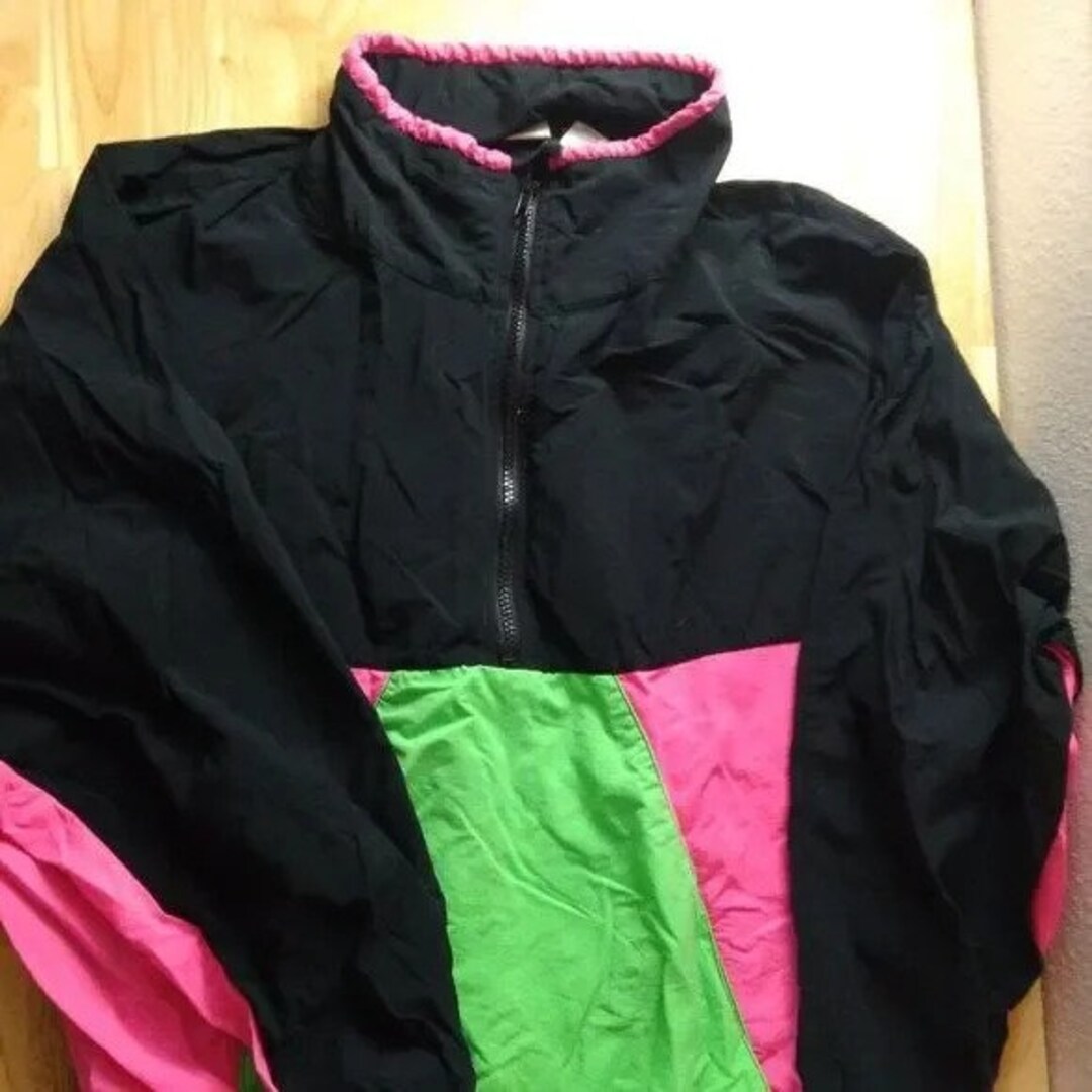 Vintage Shell Shock Neon Color Block Pullover Windbreaker - Etsy