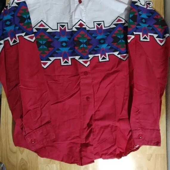 Vintage Adobe Rose Aztec Southwest Pattern Button Dow… - Gem