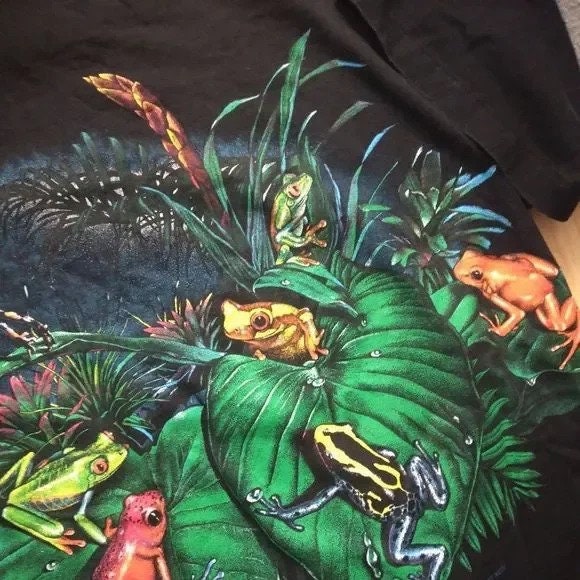 Vintage 90s Habitat Rainforest Frogs Nightscape AOP T-shirt - Etsy