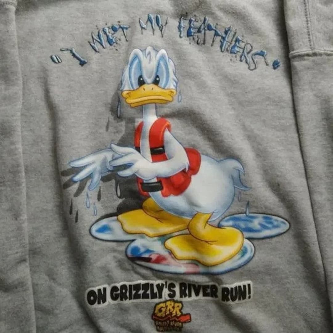 Vintage Disney Grizzly's River Run Donald Duck Crewneck Sweatshirt - Etsy