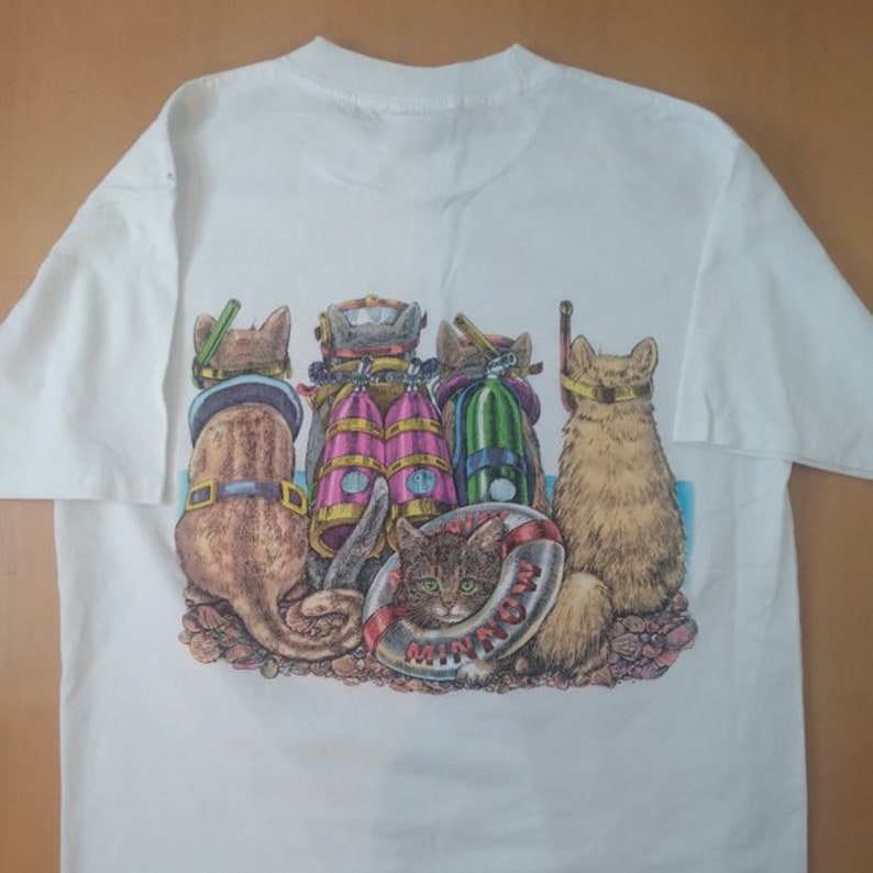 Vintage Prints of Tails Scuba Dive Cats Kittens Beach T-shirt - Etsy