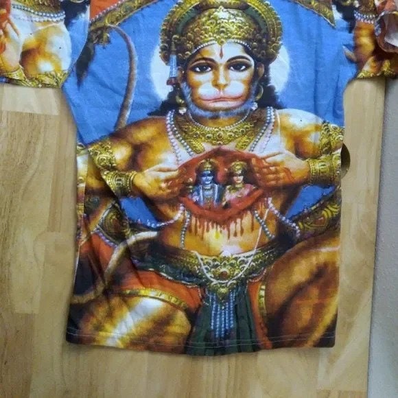 Vintage 90s Hindu God Hanuman Monkey Man AOP T-shirt - Etsy
