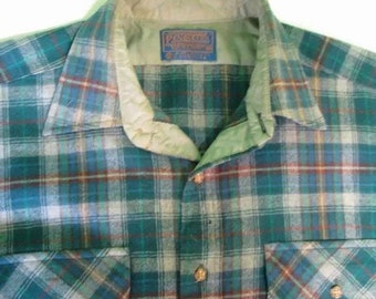 Vintage Pendleton Wool Flannel Size Medium - Etsy