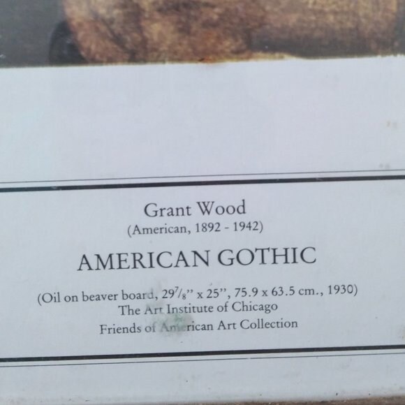 Vintage American Gothic Grant Wood Print Litho 1942 New York Graphic ...