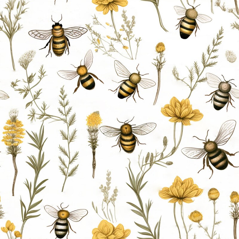 Honey Bees Wallpaper - Etsy