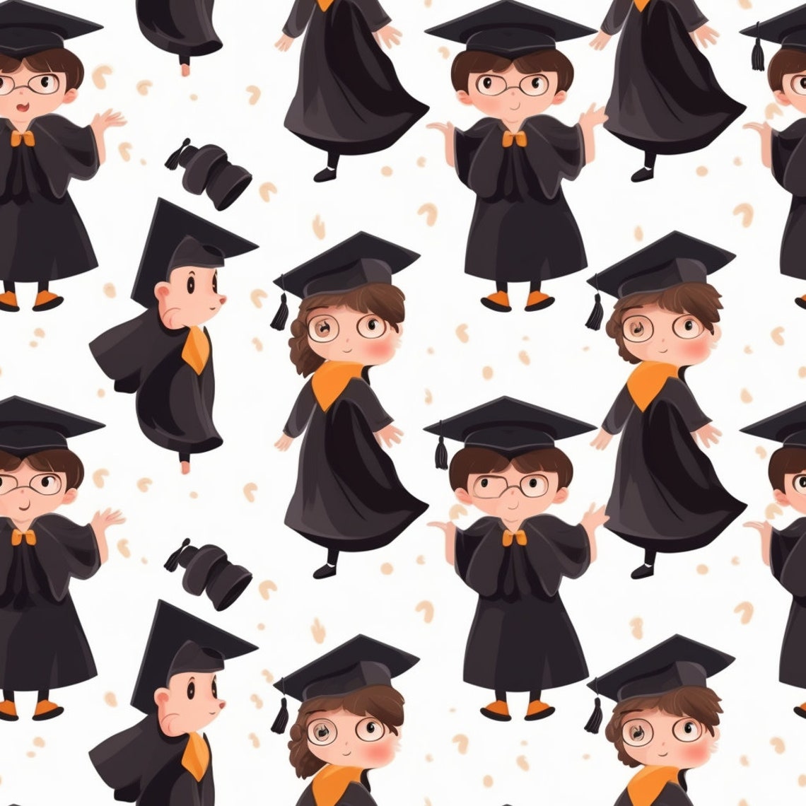 Seamless Kids in Graduation Gown Pattern, Png, Sublimate Download ...