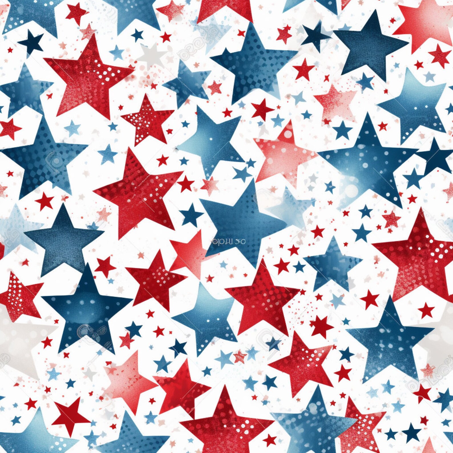 Seamless Red Ands Blue Stars 4th of July Pattern Png Jpeg - Etsy