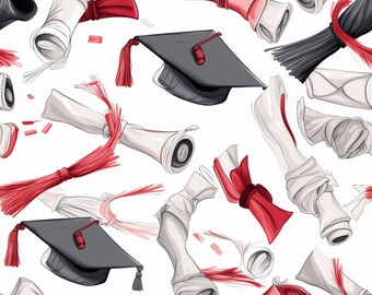 Seamless Kids in Graduation Gown Pattern, Png, Sublimate Download ...