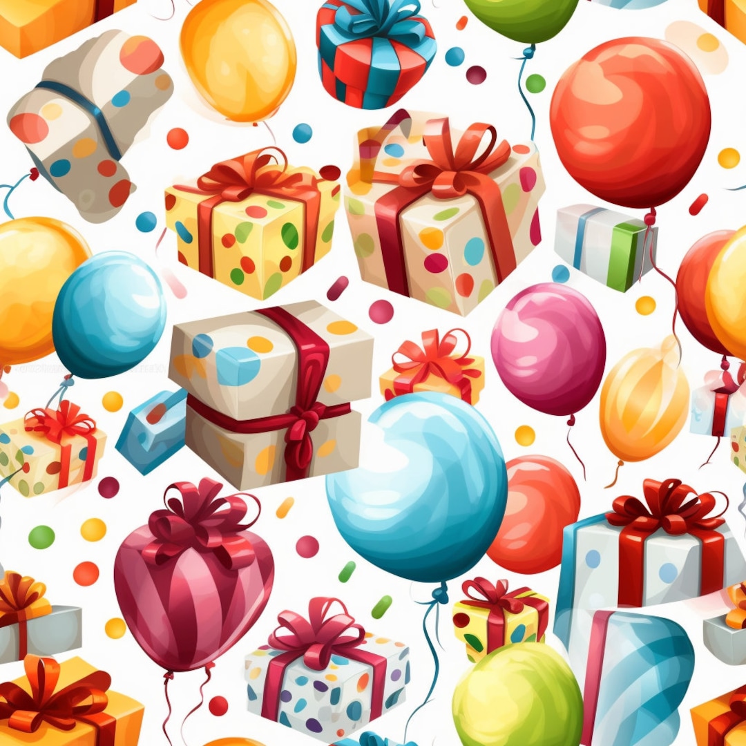 Colorful Birthday Gift Wrapping Sheet Pattern, Wrapping Paper Pattern ...