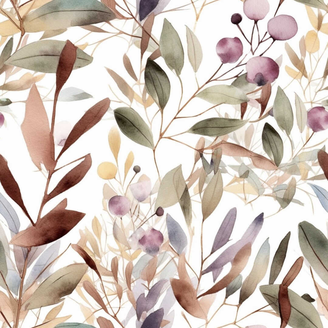 Watercolor Eucalyptus Pattern, Png, Sublimate Download, Digital Paper ...