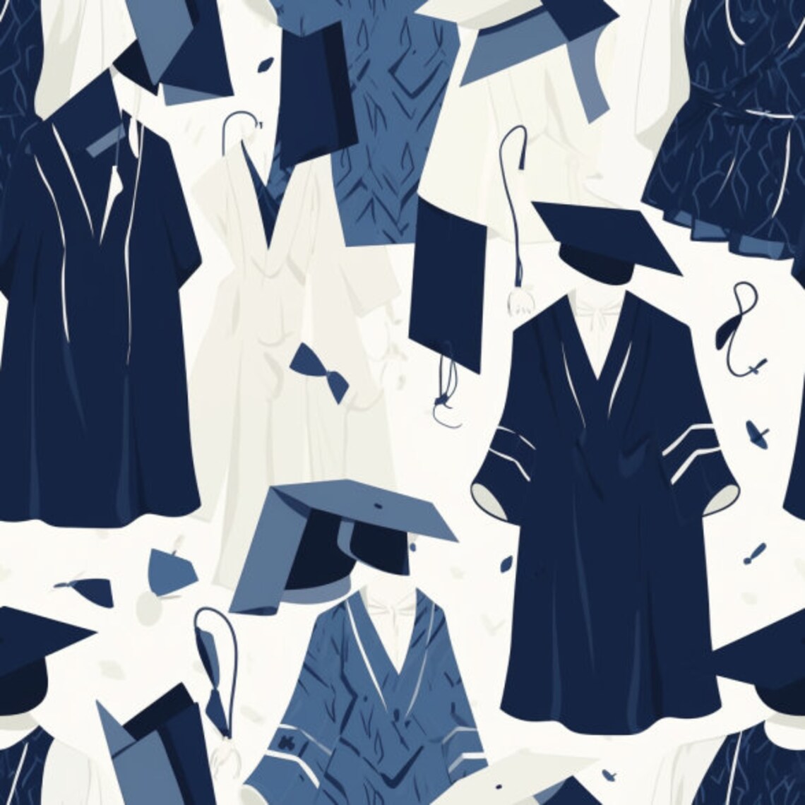 Seamless Blue Graduation Gown Pattern Png Jpeg Sublimate - Etsy