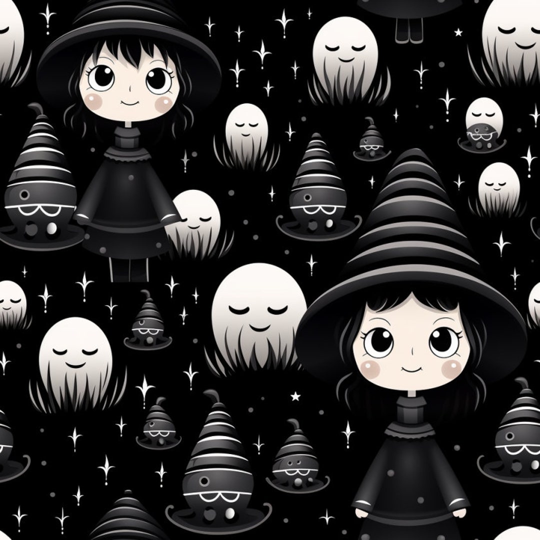 Seamless Cute Witches Pattern - Etsy