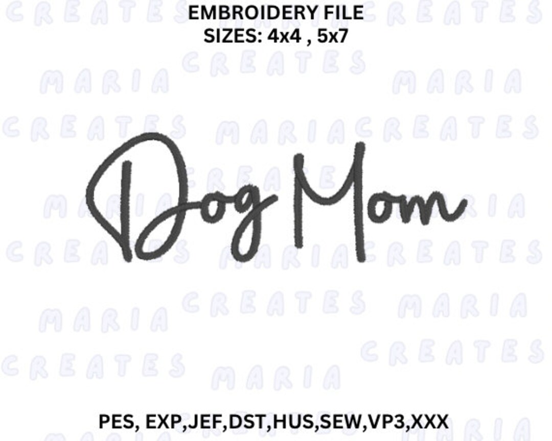 Dog Mom Embroidery File Embroidery Design 4x4 5x7| Mimalist | Dog ...