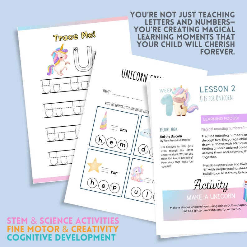 Unicorn Unit Study, Preschool Curriculum, Morning Basket Homeschool ...