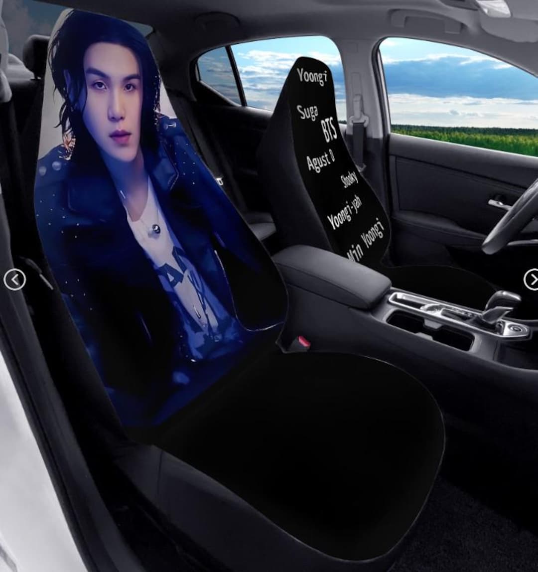 BTS Suga - Yoongi Car Seat Microfiber Covers - Set of 2 - BTS Agust D ...