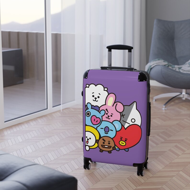 BTS Bt21 Suitcase 3 Sizes Travel Bags Lightweight Suitcase - Etsy