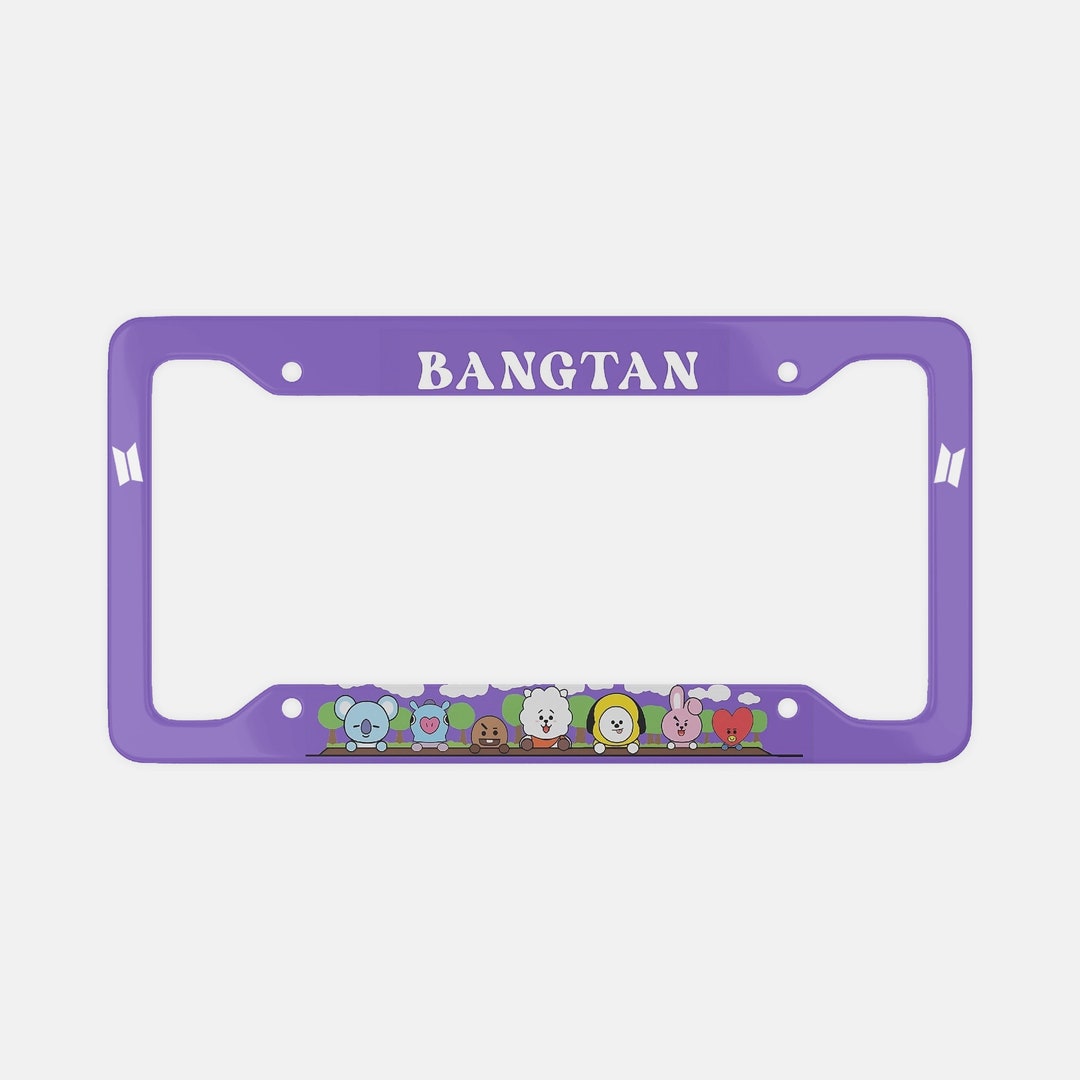 Cute BTS BT21 License Plate Frame - Bangtan - NEW License Plate Frame ...