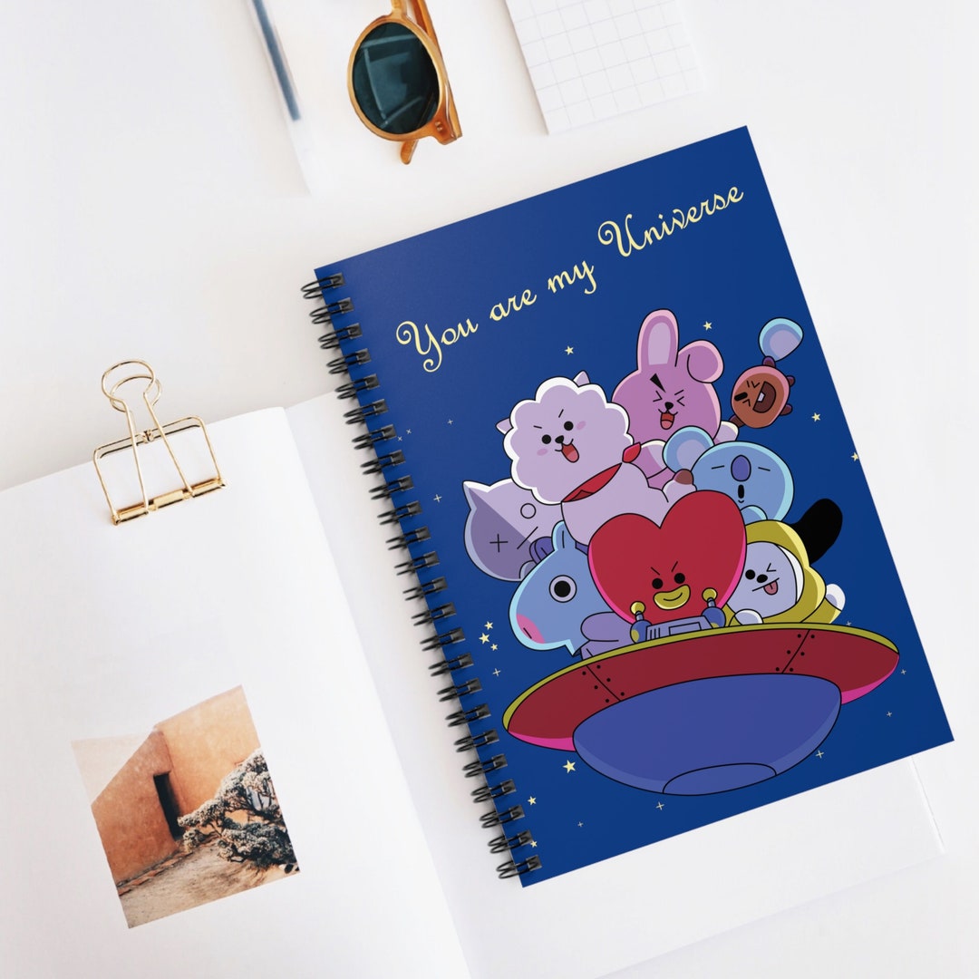 BTS Spiral Notebook, BTS Stationery, Ruled Line, BT21 Journal or Diary ...