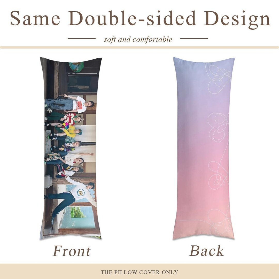 BTS OT7 Full Body Pillow Case With Love Yourself Back Side- Double ...