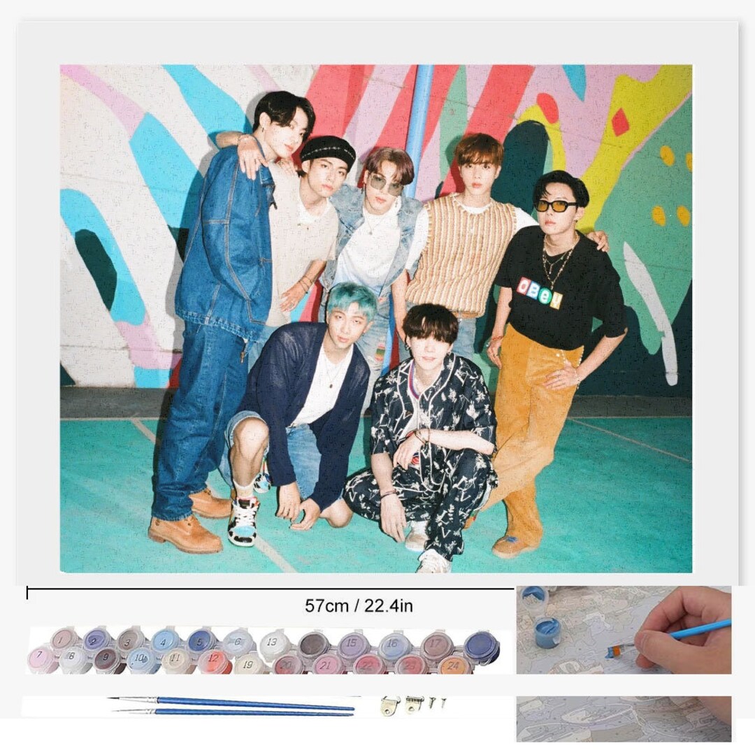 BTS Paint by Number Set - Custom Paint by Number | Paint by Number Kit ...