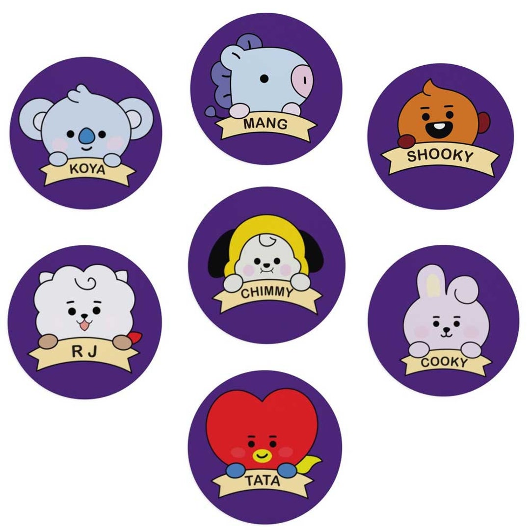 BTS & BT21 Inspired Fan Art Mouse Pads Koya, Mang, RJ, Shooky, Chimmy ...