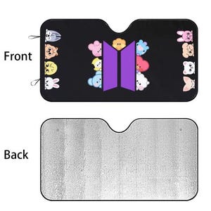 BTS BT21 & Stray Kids Combo Custom Car Sun Shade Windshield Cover Gift ...