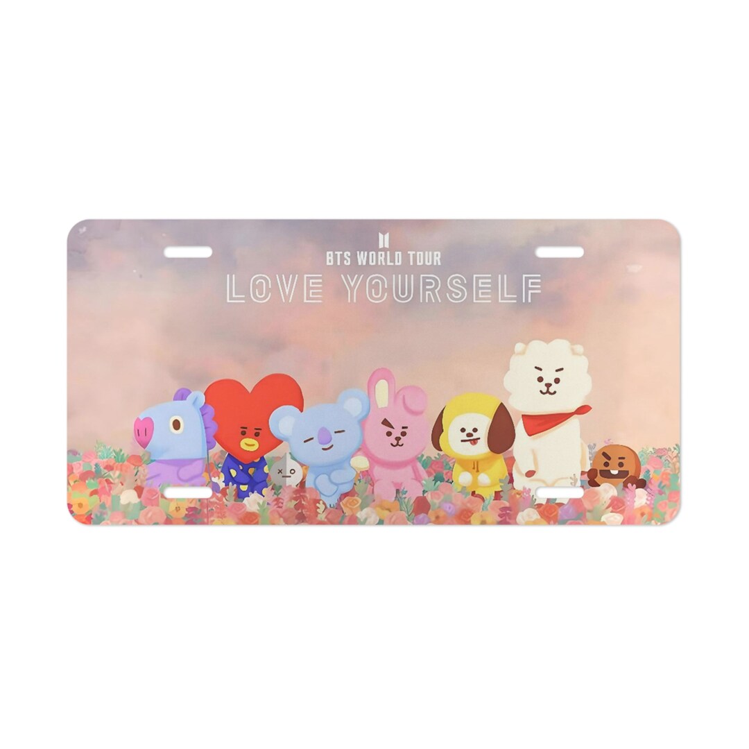 BTS Bt21 Love Yourself World Tour Vanity Plate BTS License Plate Frame ...