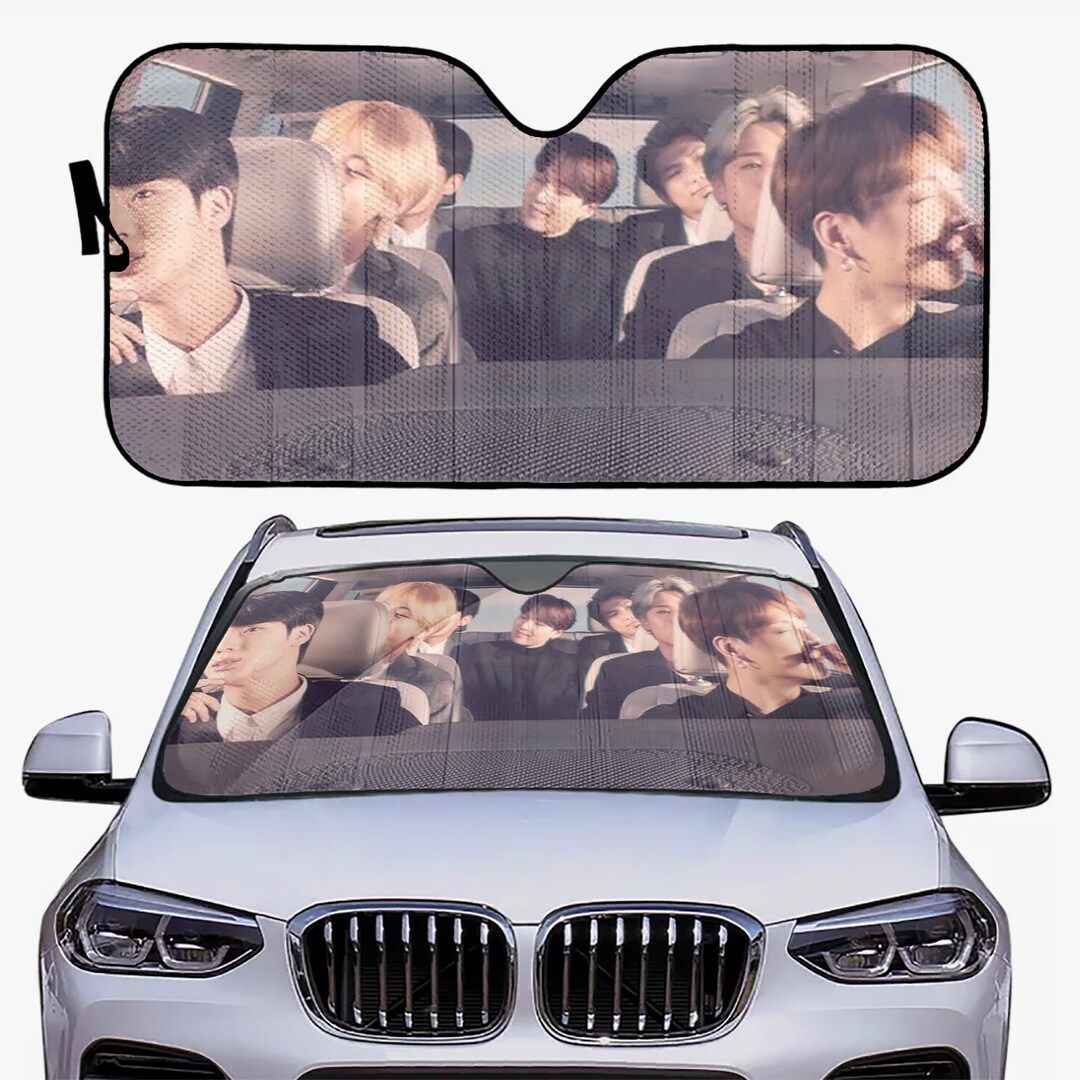 BTS Car Sun Shade - OT7 in the Car Driving - Now in 3 Sizes! BT21 Car ...