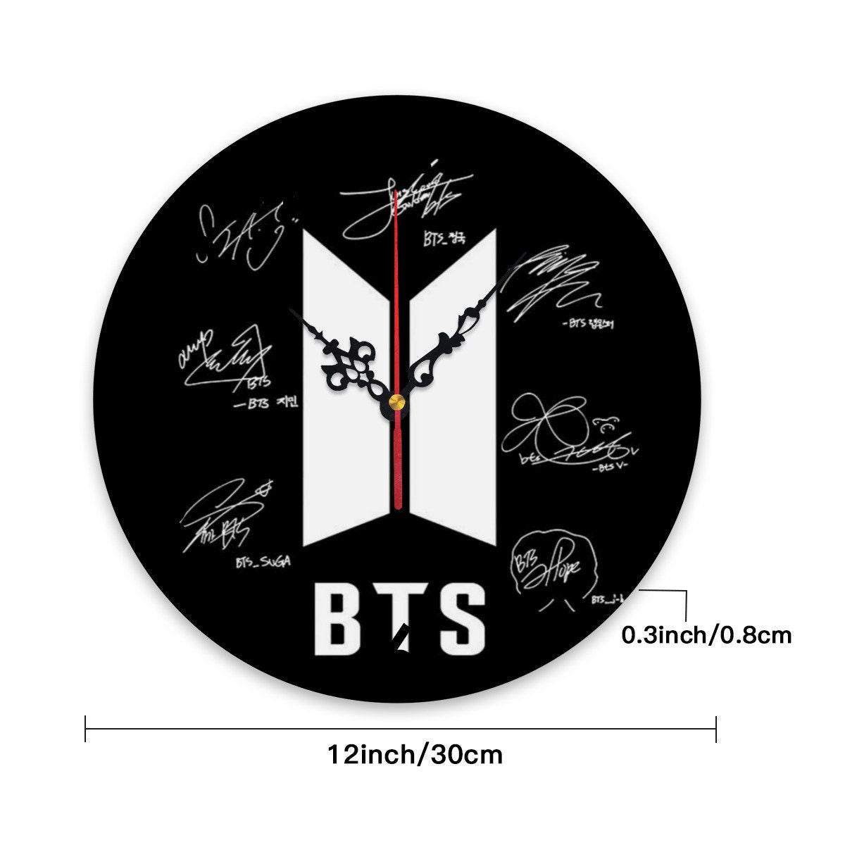 BTS Wall Clock BTS Logo With Signatures BTS Decor Bts Gift Bts Army Bts ...
