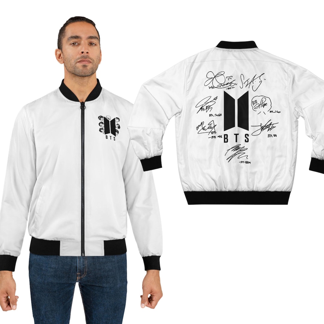 BTS Logo Jacket - Bomber Jacket - Men's Jacket - Men's Jacket - Aviator ...