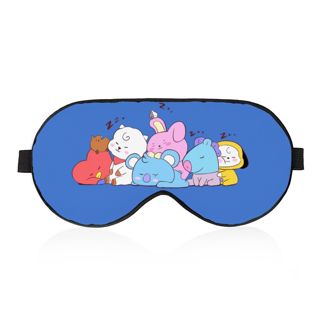 BTS BT21 Sleep Mask - BT21 Sleeping - Eye Mask - Black Out Mask ...