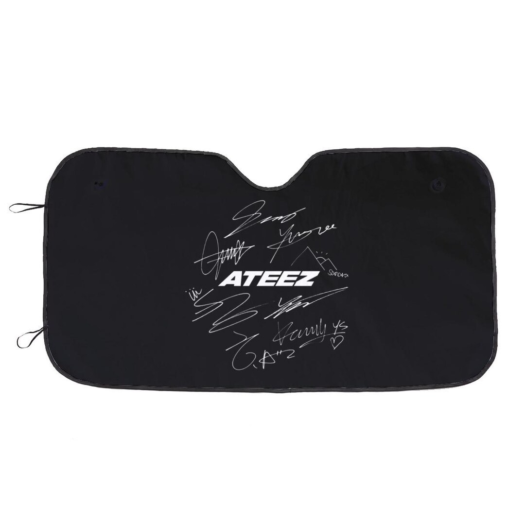 Ateez Logo & Signature Car Windshield Sun Shade - Car Sun Visor - Car ...