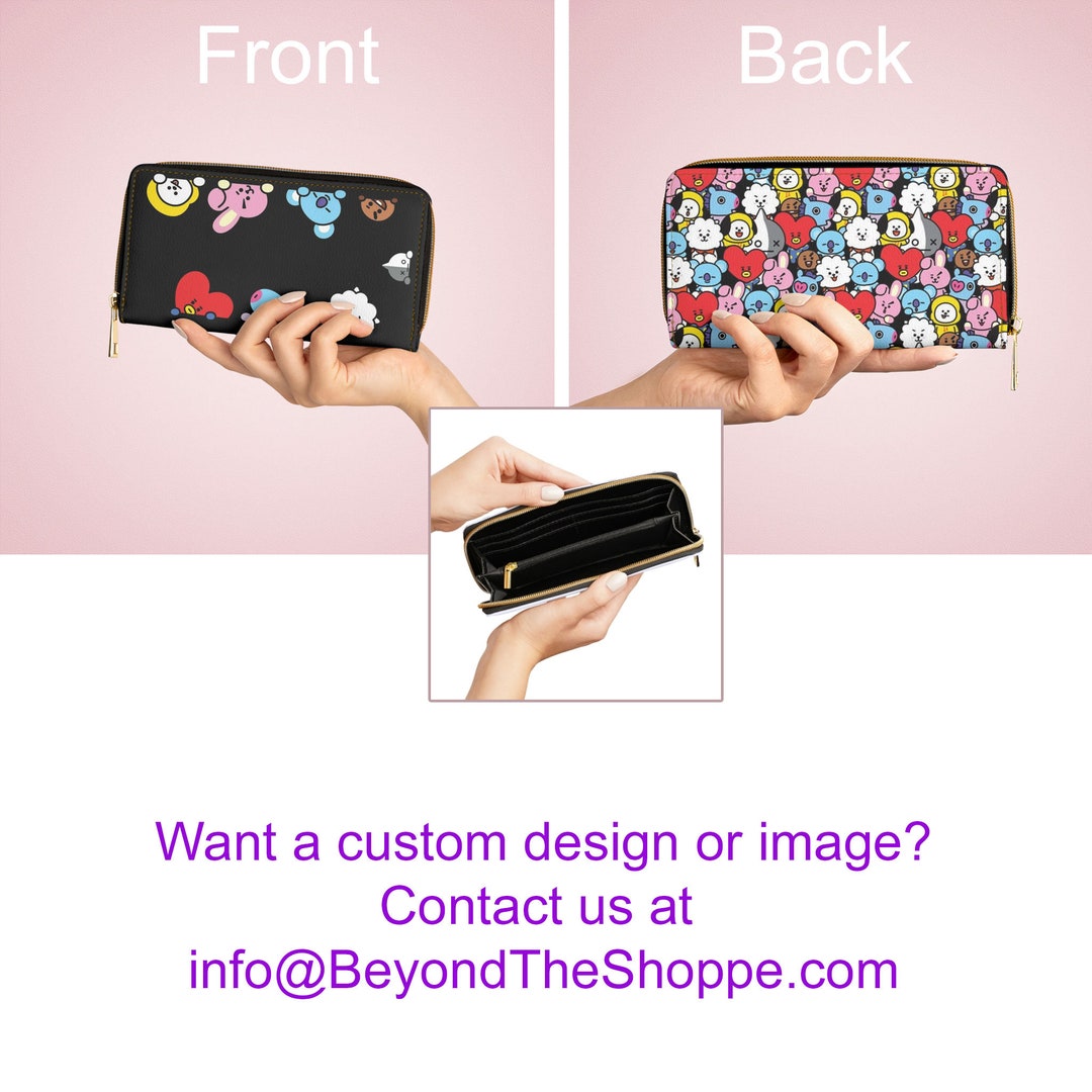 BTS BT21 Wallet Faux Leather, Custom Bts Merch, Bts Bags, Bt21 Bag, Bts ...