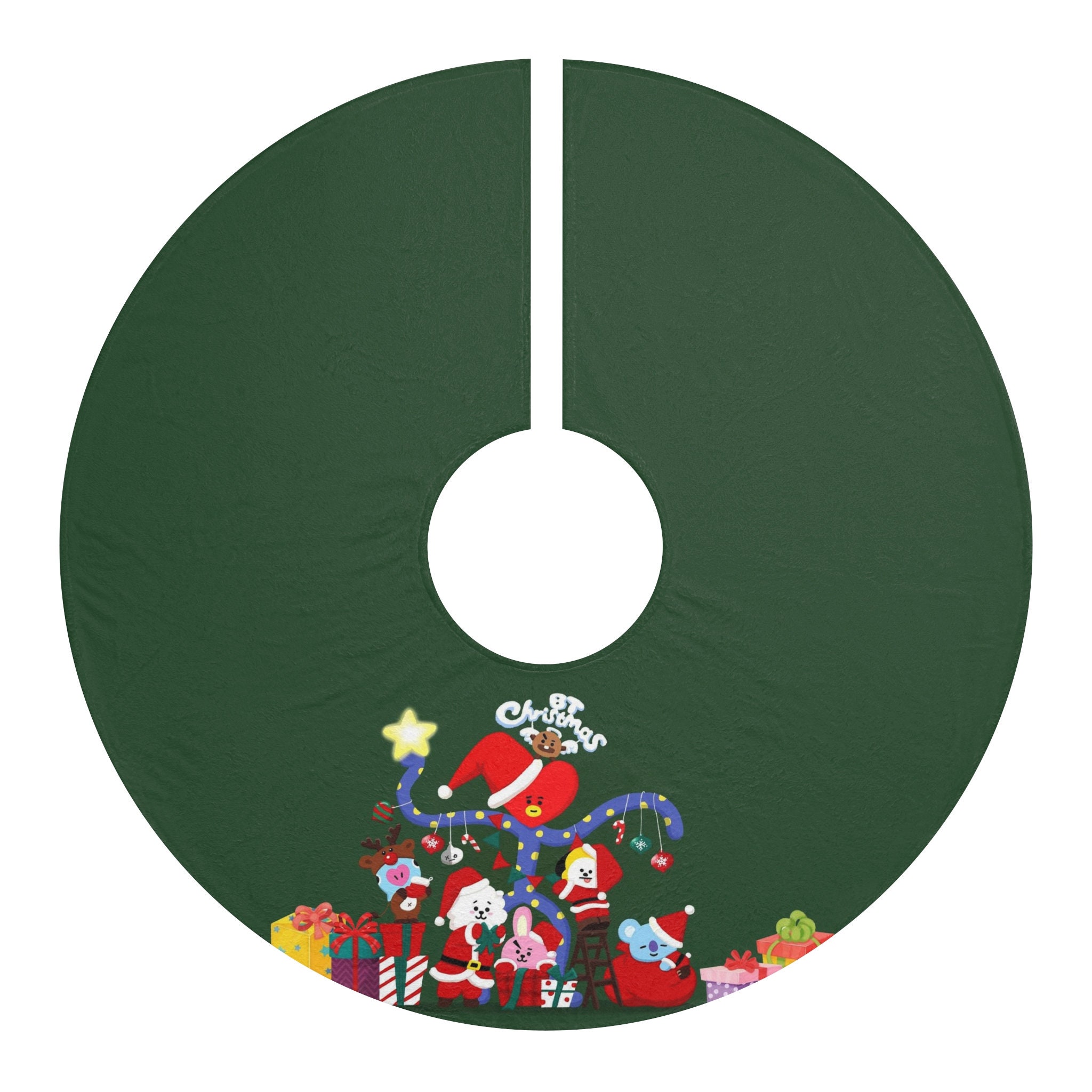 BTS BT21 Christmas Tree Skirts BTS Holiday Tree Skirt, Bts Holiday, Bts ...