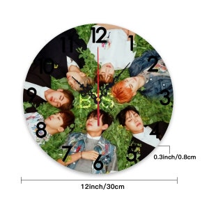 BTS Wall Clock - BTS Laying Down on Grass - BTS Decor - Bts Gift - Bts ...