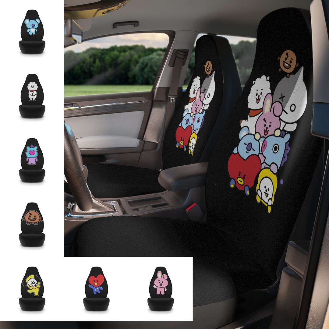 BTS BT21 Car Seat Covers Set of 2 8 Designs to Choose From BTS Car Seat ...