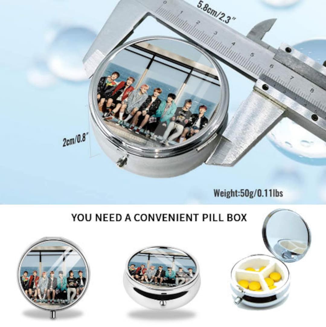 BTS & BT21 Pill Container - Medicine Box - Portable Pill Box - 9 Styles ...