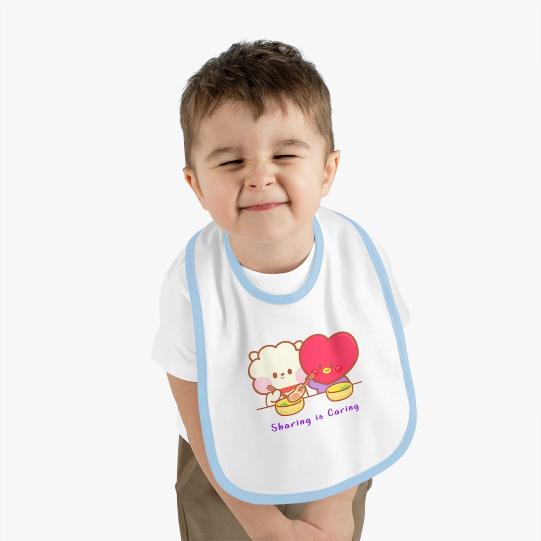 BTS BT21 Baby Bib - Sharing is Caring With RJ and V! Future BTS Army ...