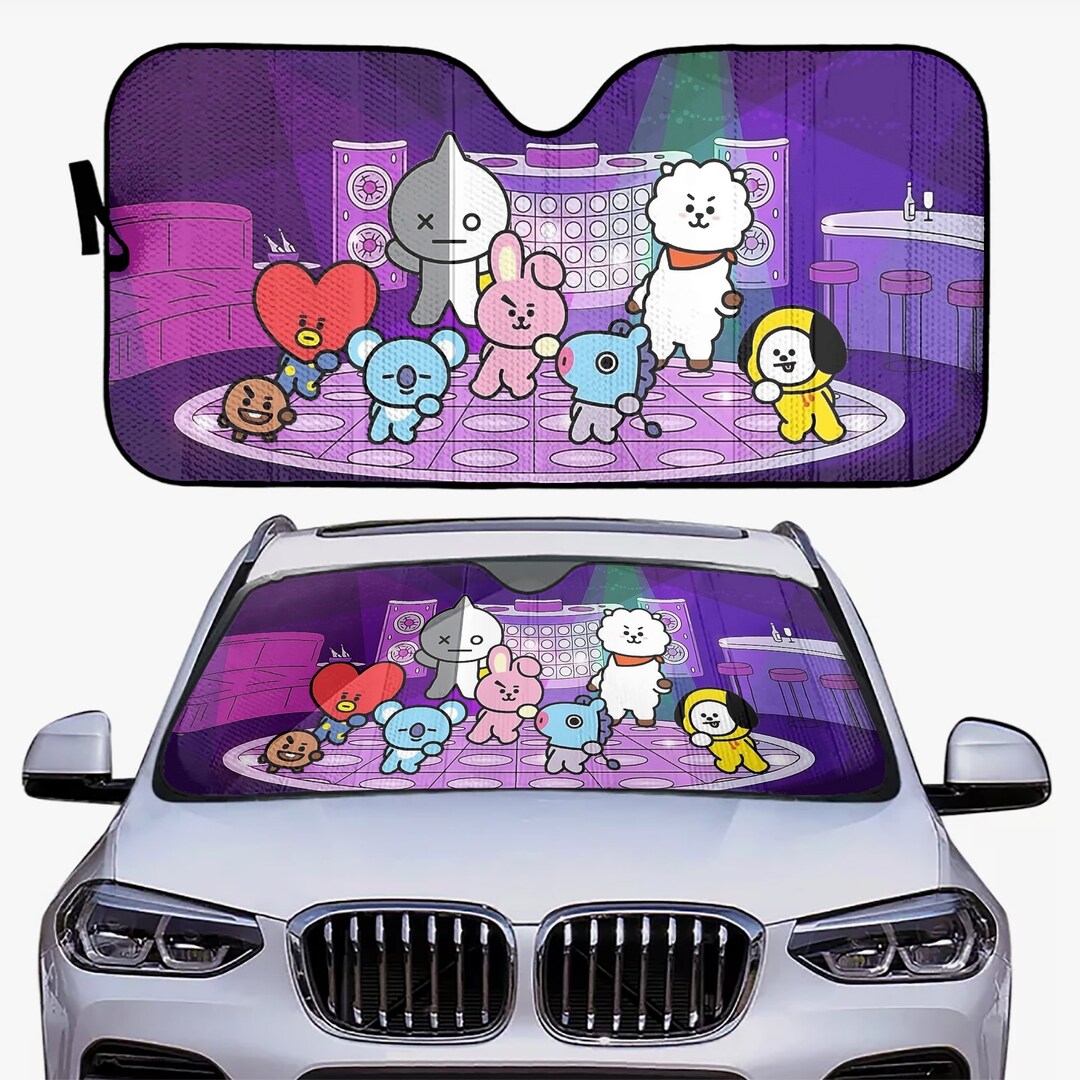 BT21 in the Disco Car Sun Shade - BTS Car Windshield Sun Shade Gift for ...
